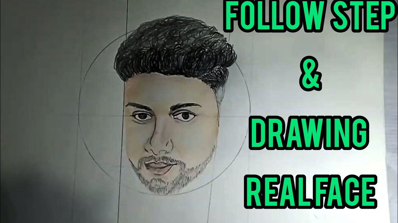 Haw to drawing real face//real face sketch beginner step by step //real ...