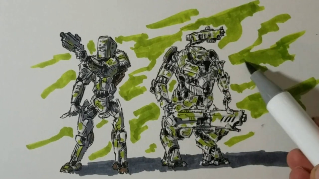 Drawing MILITARY ROBOTS - YouTube