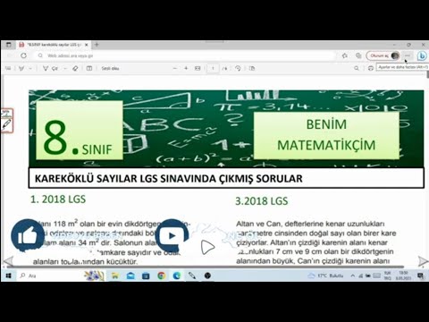 8.Sınıf Kareköklü Sayılar LGS Sınavında Çıkmış Sorular