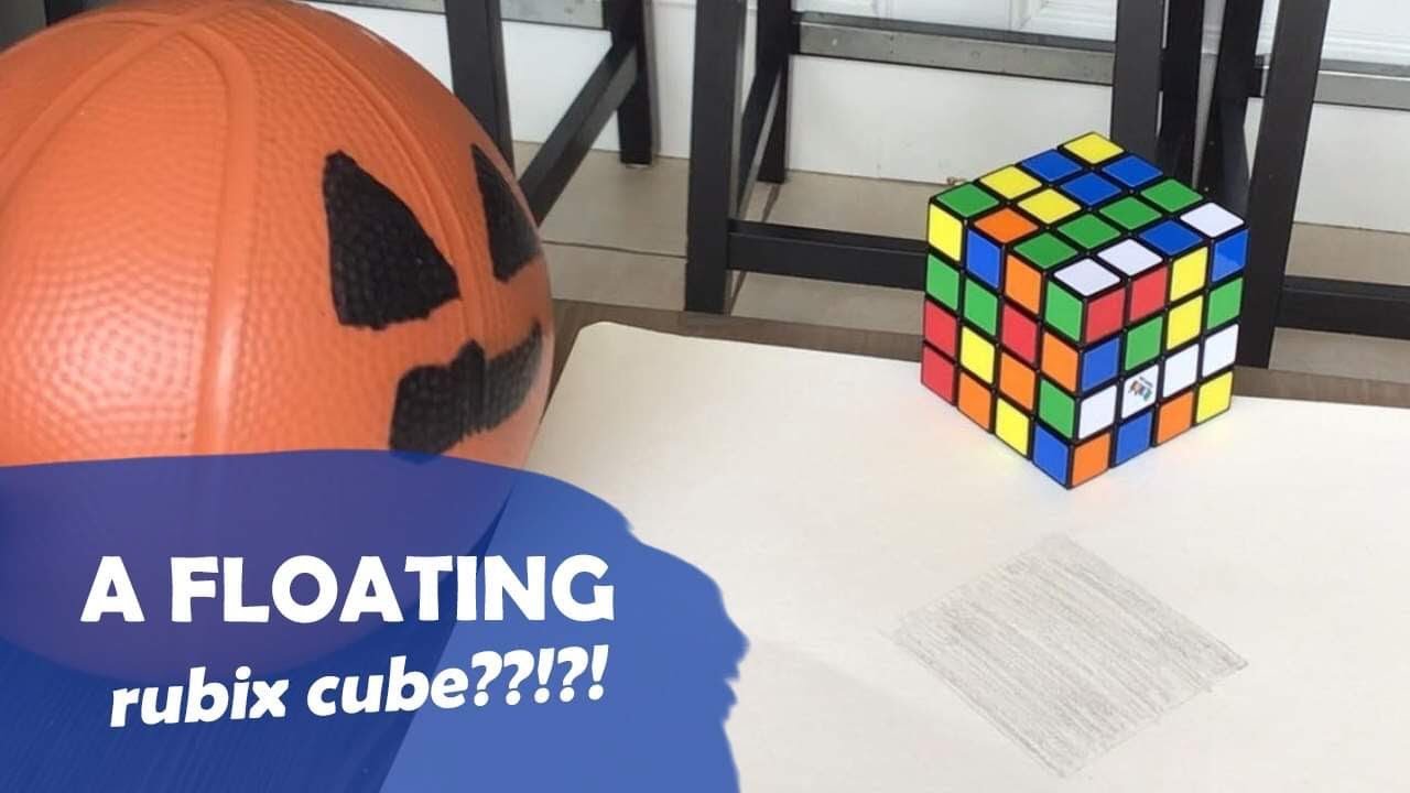 Floating rubix cube optical illusion . - YouTube