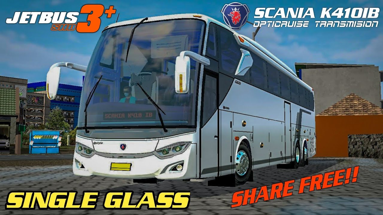 JETBUS 3+ SHD SINGLE GLASS AS FM MOD BUSSID TERBARU - YouTube
