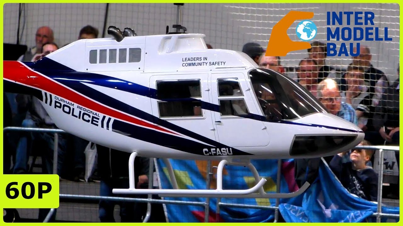 BEAUTIFUL XXL RC BELL 206 JET-RANGER INDOOR FLIGHT - INTERMODELLBAU ...