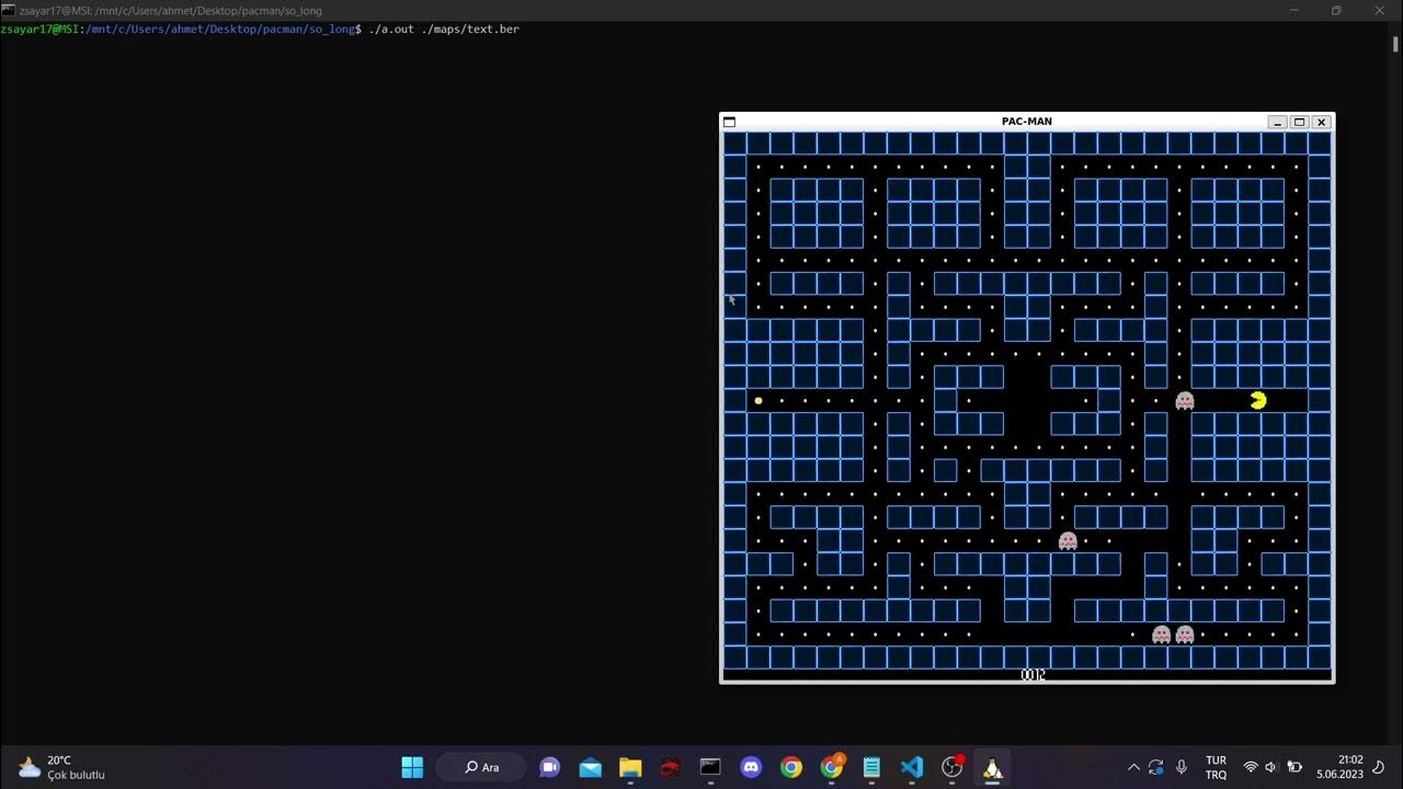 PacMan(2D project with C programming language)(so_long) - YouTube