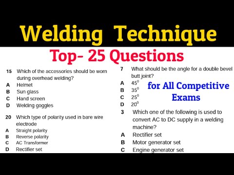 Welding Technique Top 25 Questions | Welder Theory in hindi | Welding ...