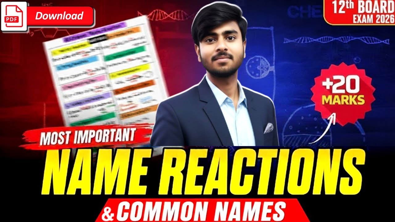 Class 12th Organic Chemistry | Name Reactions & Common Names Complete ...