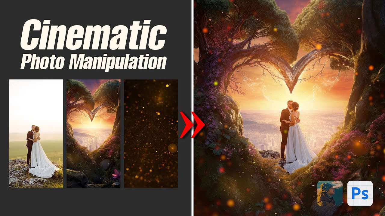 Fantasy Love Scene in Photoshop | Cinematic Photo Manipulation - YouTube