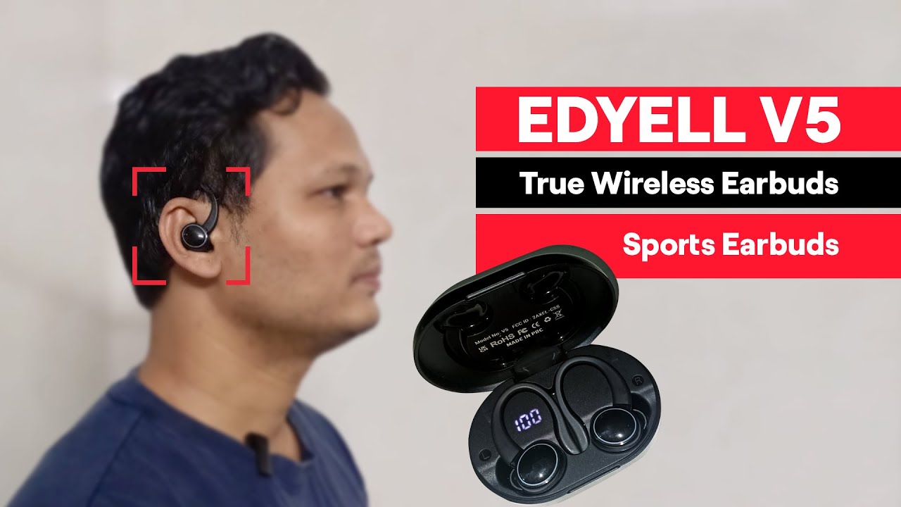 EDYELL V5 True Wireless Earbud ☊ - Sports Earphones Wireless ⭐⭐⭐⭐ - YouTube