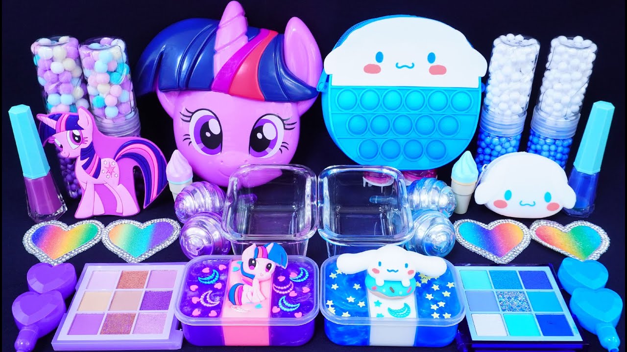 "My Little Pony" Slime. Mixing Makeup into clear slime! 🌈ASMR🌈 # ...