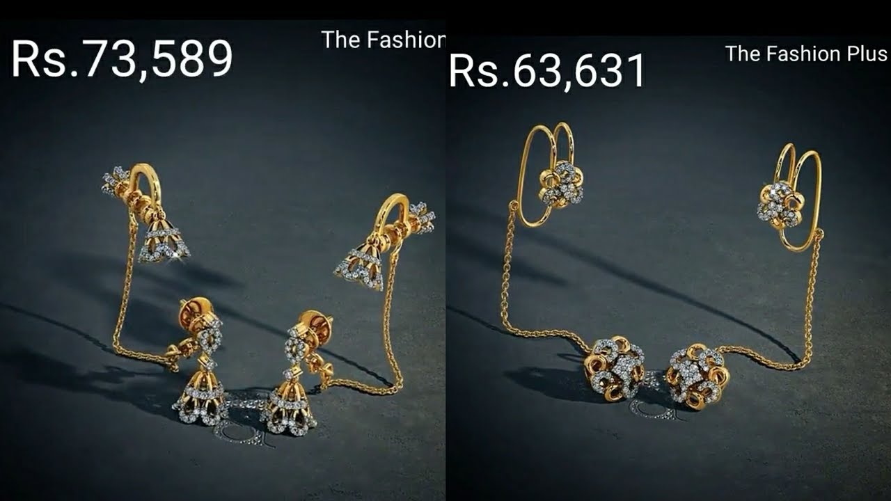 Latest Gold and Diamond Chain Earrings designs with PRICE By Bluestone ...