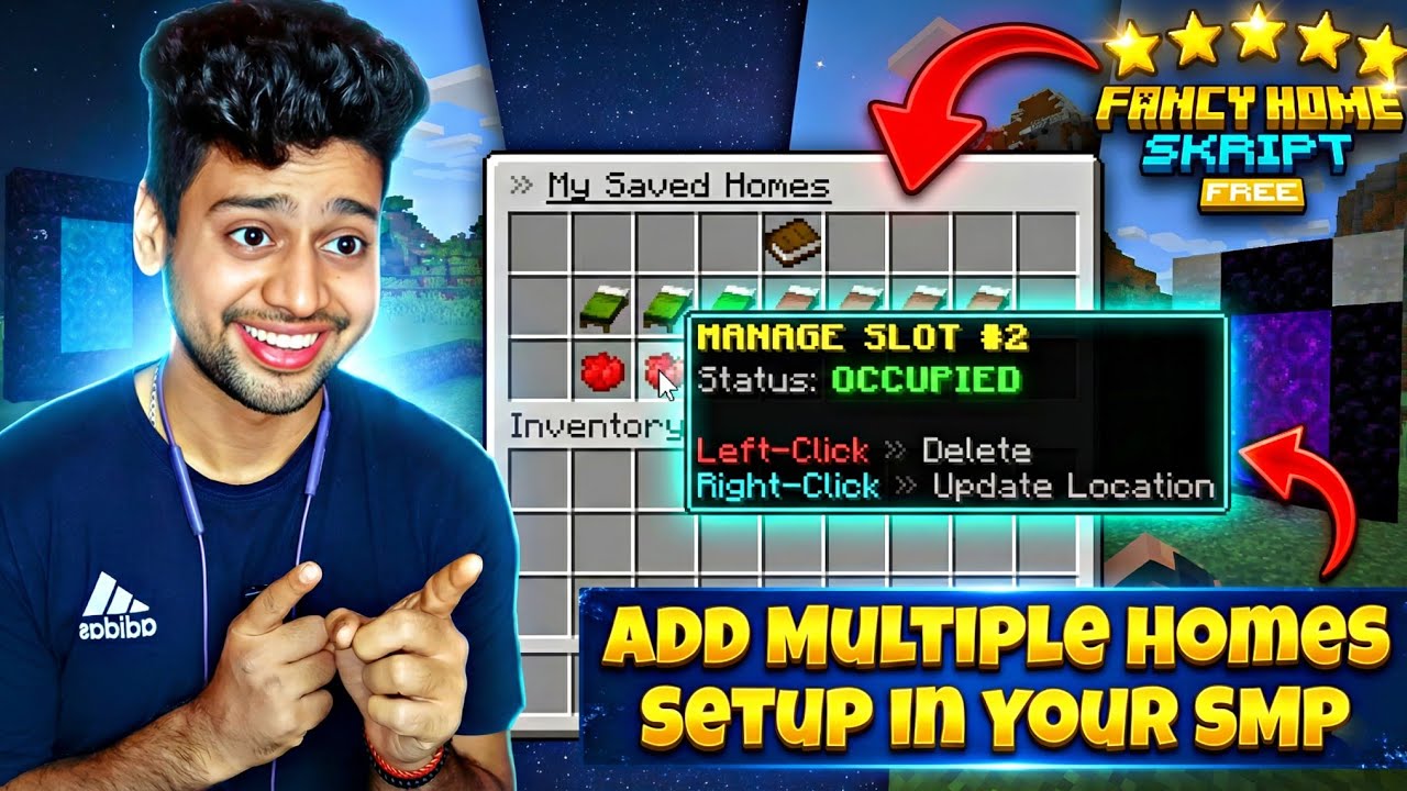 Add Multiple Homes in Minecraft SMP (FREE Skript) 🔥 Fancy Home GUI ...