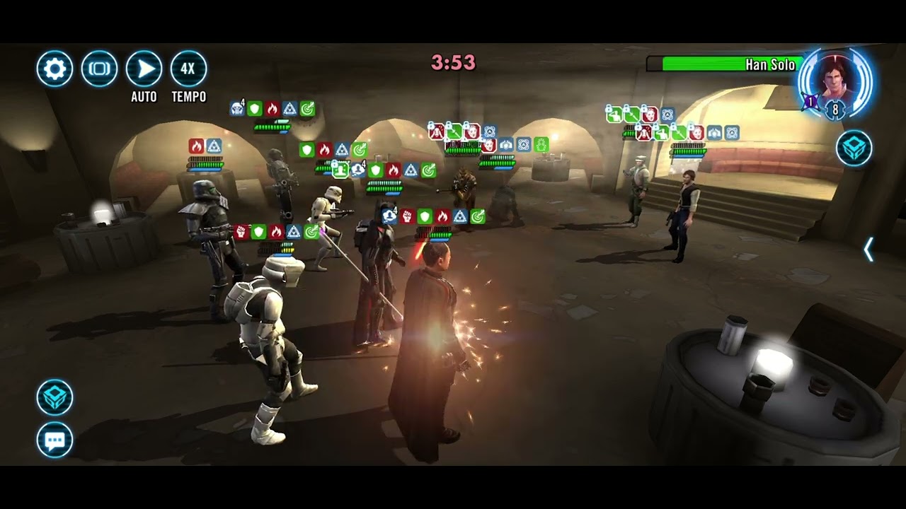 SWGOH more DTMG testing with his Set 13 Datacron vs GL Leia Han/Chewie ...