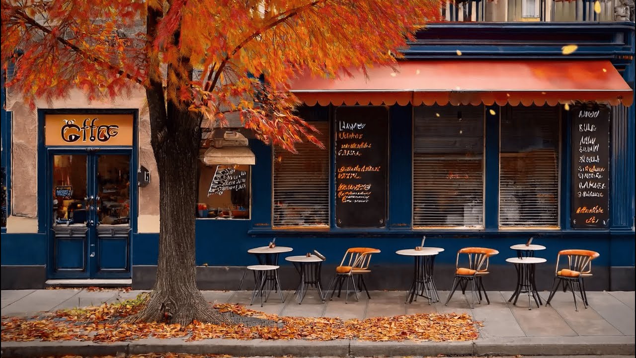 Autumn Cafe Ambience 🍂 Cozy Fall Vibes with Lofi Chill Music for ...