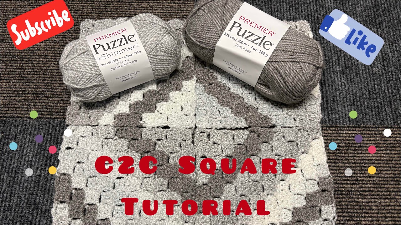 C2C Crochet Square Tutorial - Super Simple Stitches #1 - Gilded Loop ...