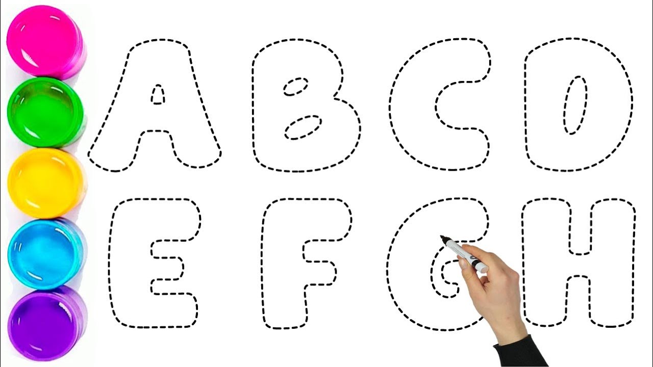 Learn ABCDEFGH- Kids Tracing & Coloring Fun - YouTube