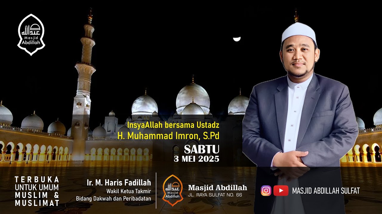 🔴 Live Kajian Sabtu Shubuh Bersama Ustadz H. Muhammad Imron, S.Pd - YouTube