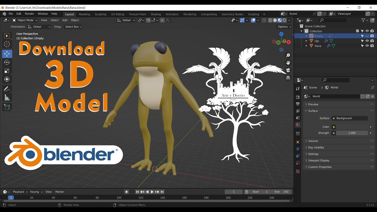 (っ^ ^) Modelo RanaMan 3D (¬‿¬) [BLENDER] - YouTube