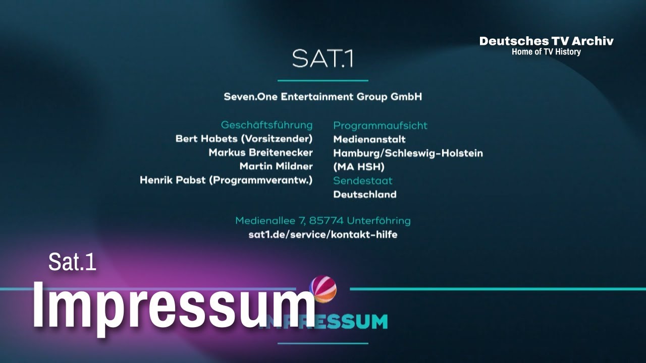 Sat.1 (Germany) - Legal Notice (12.01.2025) - YouTube