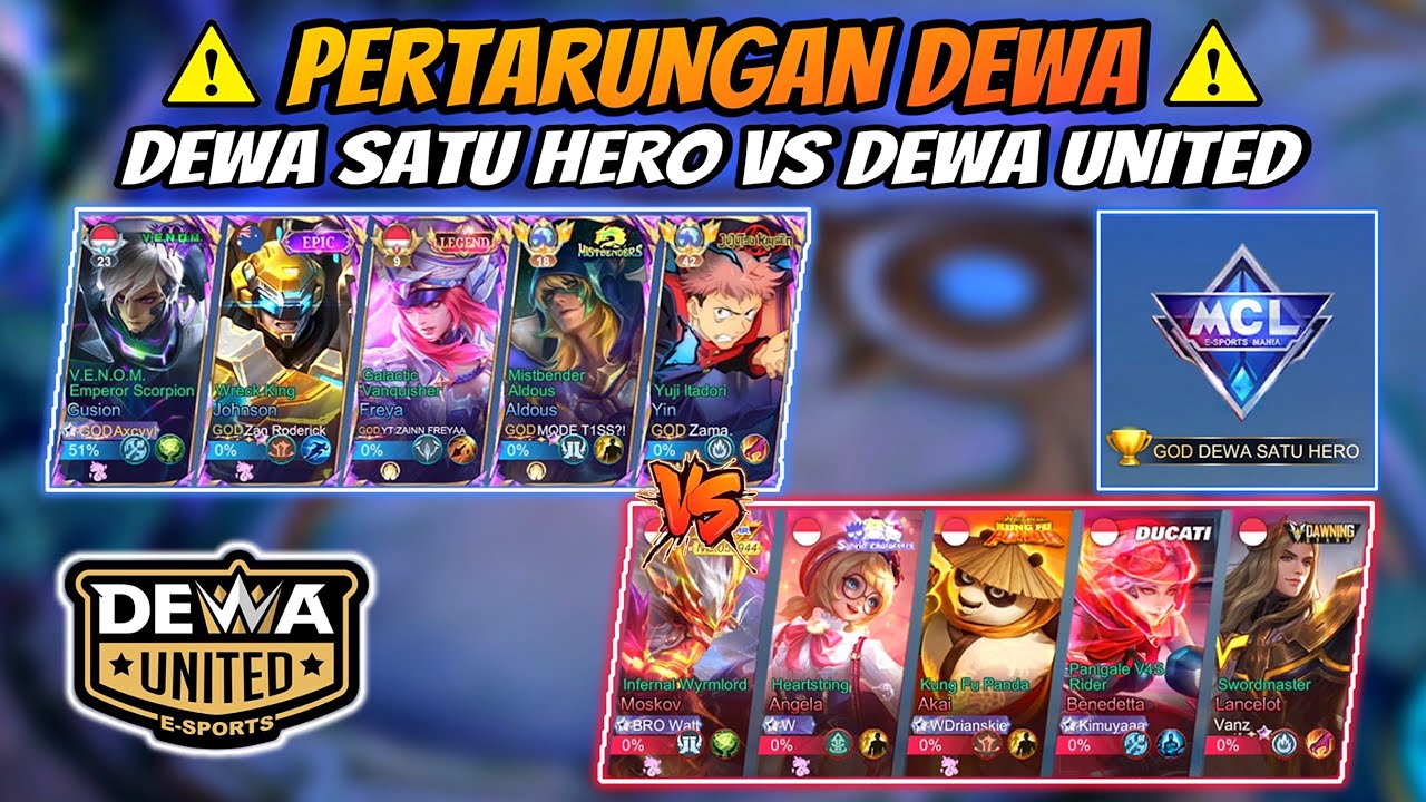 Pertarungan DEWA !! Dewa Satu Hero Vs Dewa United Esports !! - YouTube
