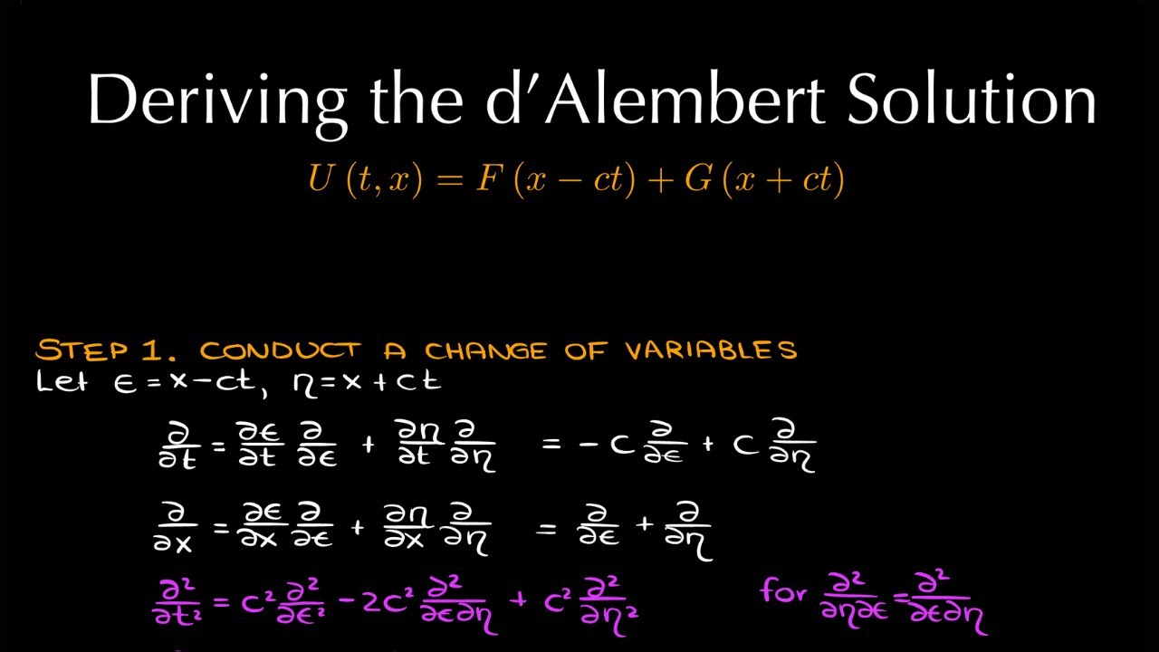 Deriving The D Alembert Solution To The Wave Equation YouTube deriving-the-d-alembert-solution-to-the-wave-equation-youtube