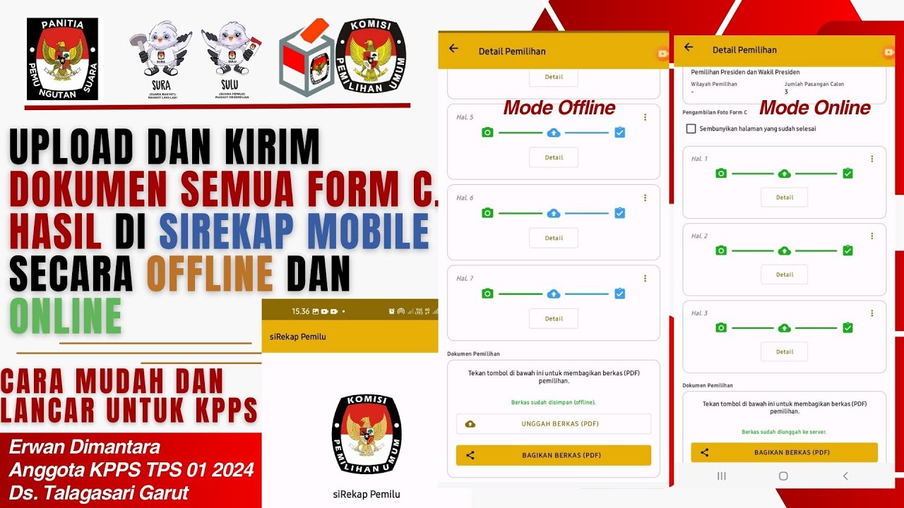 Cara Upload C. Hasil PPWP, DPD, DPR-RI, DPR-PROV, DAN DPR KAB Di SIREKAP MODE OFFLINE Dan ONLINE ...