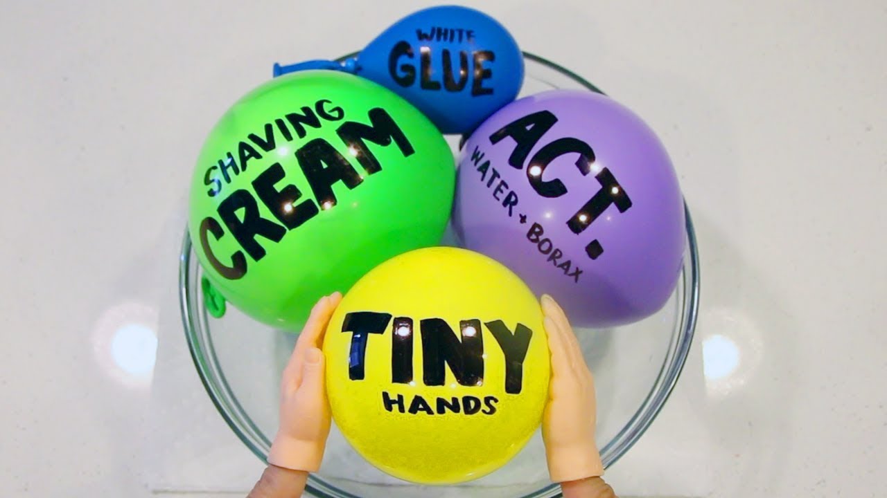 Making Slime with Tiny Hands and Balloons | Funny Tiny Hand Slime Poking! - YouTube
