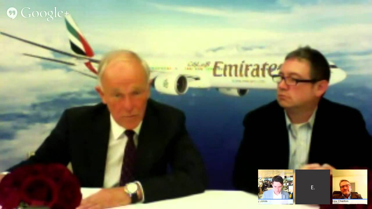WSJ Google Hangout with Emirates Airline President Tim Clark - YouTube