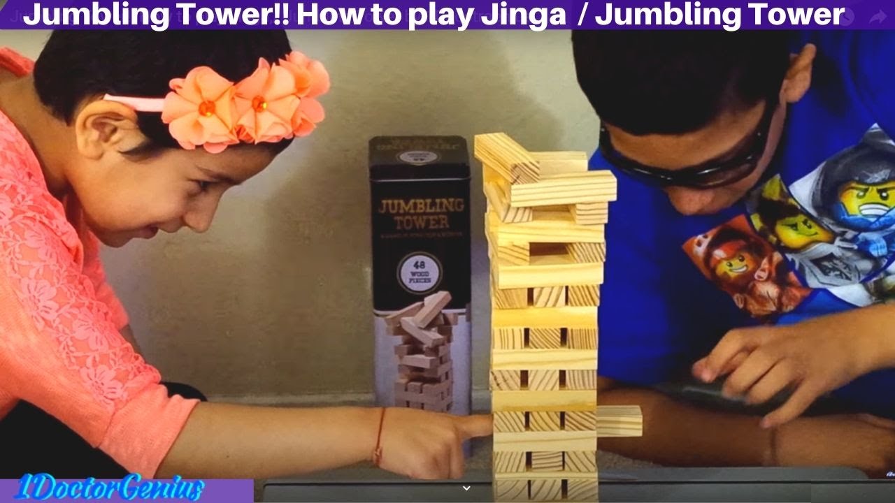 Jumbling Tower!! How to play Jinga / Jumbling Tower: Indoor Game Jinga ...