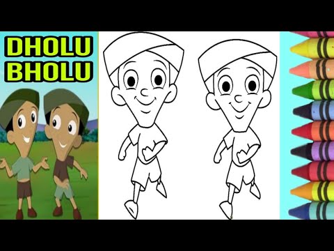 How to colour dholu bholu cartoon characters from chota bheem, coloring ...