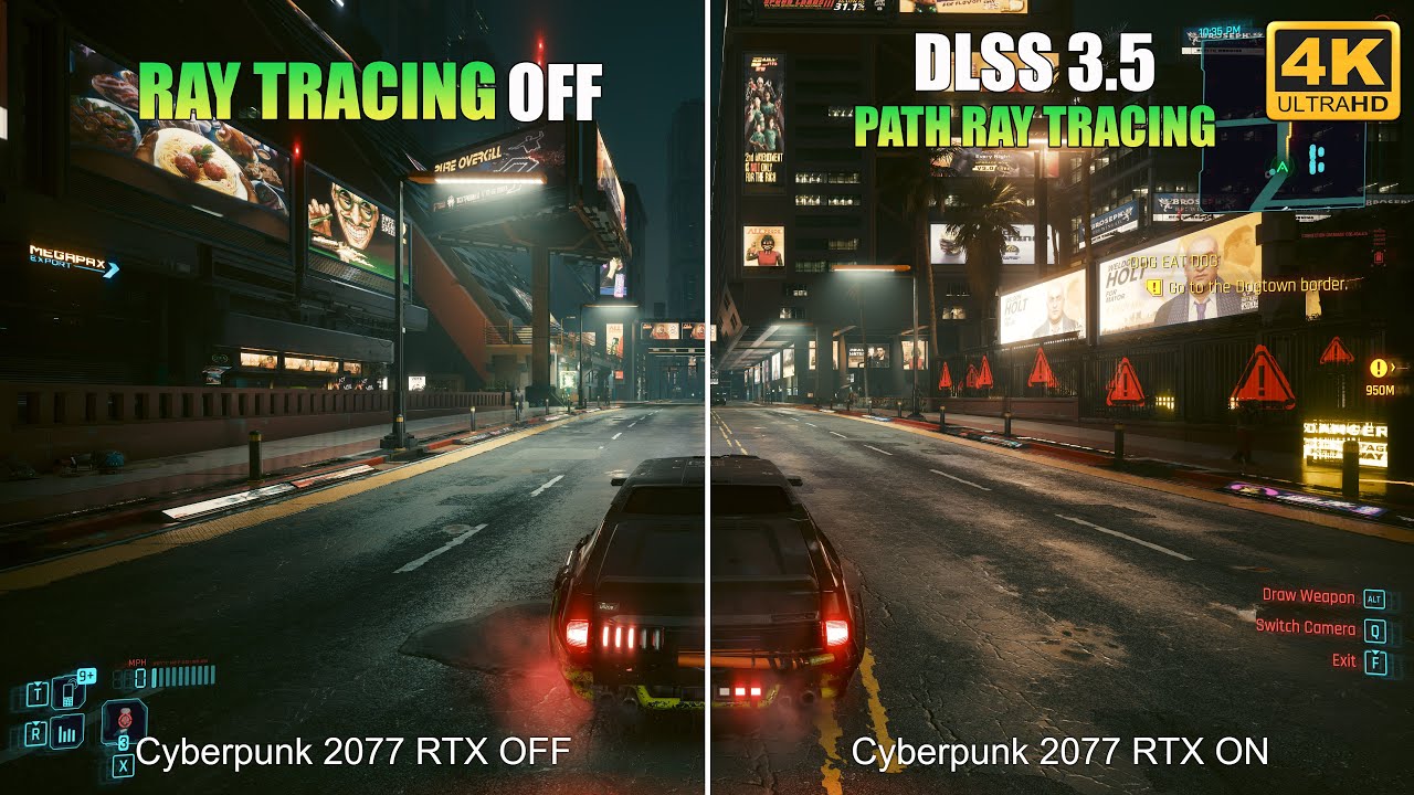 Cyberpunk 2077 : DLSS 3.5 Path Ray Tracing vs RTX OFF | Direct ...