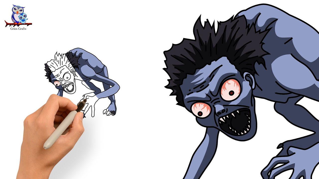 How to Draw The Hyde From Wednesday - Step by Step - YouTube