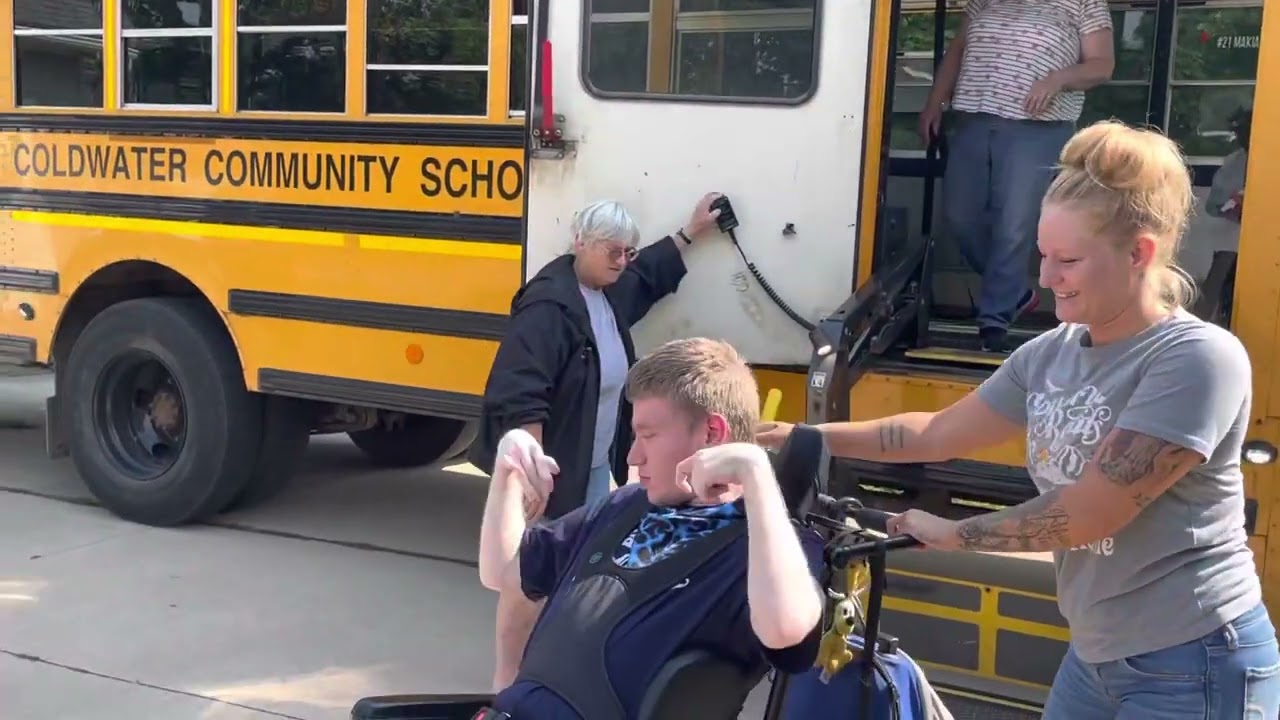 Sam getting home from school on the school bus 9.16.22 @Paul Monks Jr ...