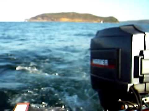 OUTBOARD 75 HP MARINER TEST RUN ON BOAT - YouTube