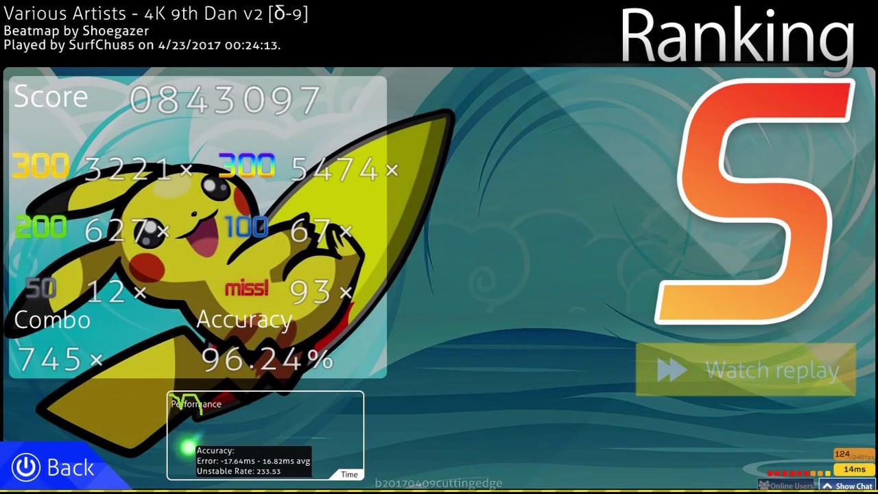 [osu!mania] Various Artists - 4K 9th Dan v2 [δ-9] 96.24% PASS (Replay ...