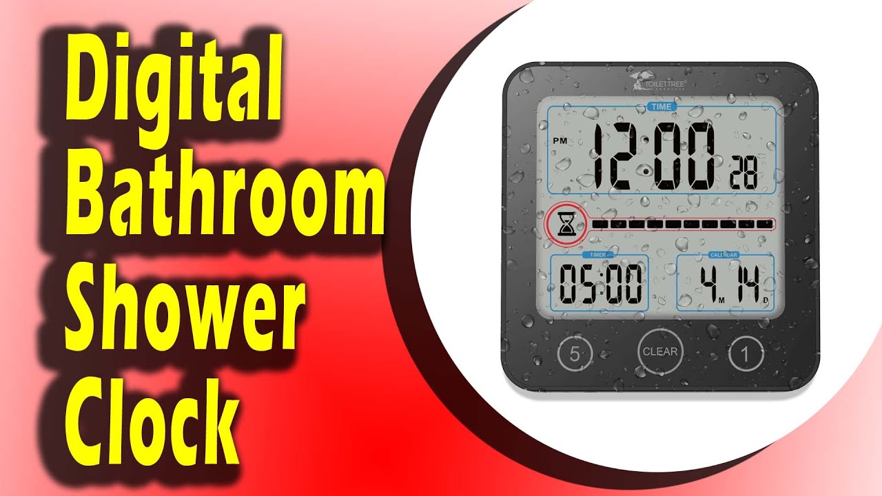 Shower Clock : Toilet Tree Products Digital Bathroom Shower Clock - YouTube