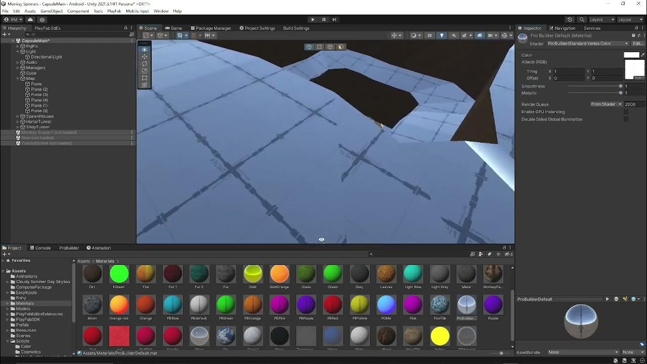 How to make different colors of the ProBuilderDefault material in Unity ...