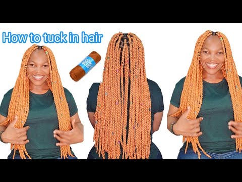 Step by step on how to tuck in/cover natural hair! Twist tucking game ...