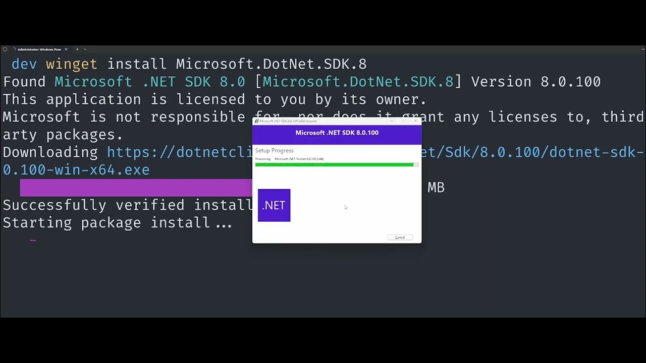 Install .NET 8 | Powershell WinGet - YouTube