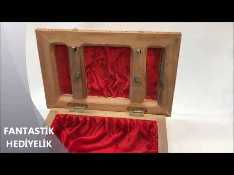 Ceviz Ağacı El Oyma İşi Şifreli Mücevher Sandığı Kutusu