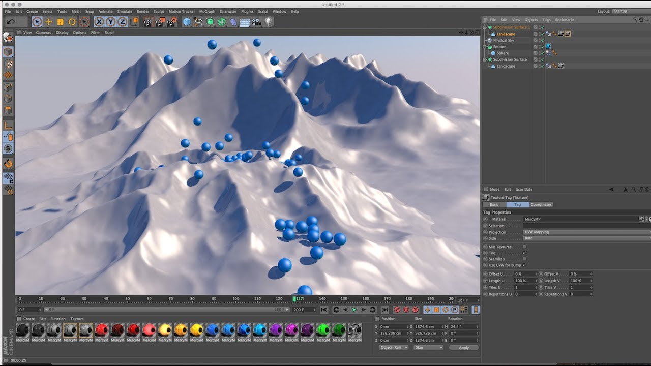 Using Static Mash Emitter Animation in Cinema 4D Tutorials - YouTube