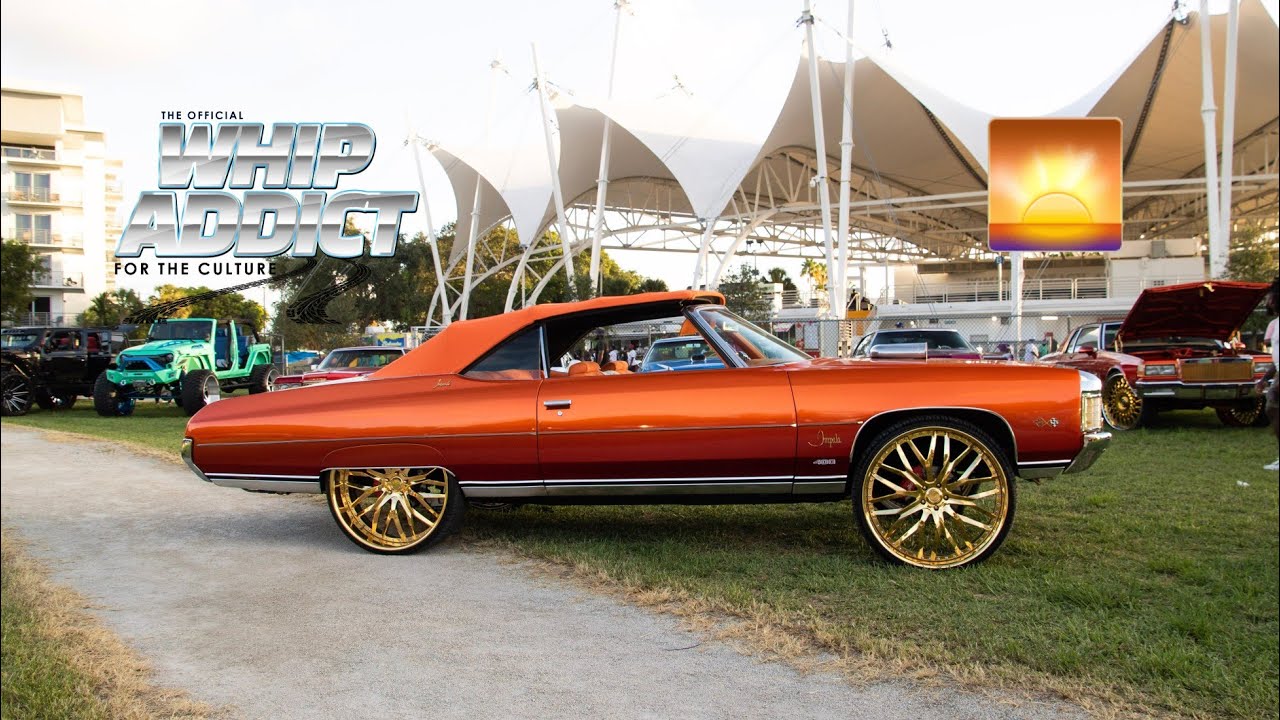 WhipAddict: 71' Donk, Kandy Orange Impala Convertible on All Gold 28s ...
