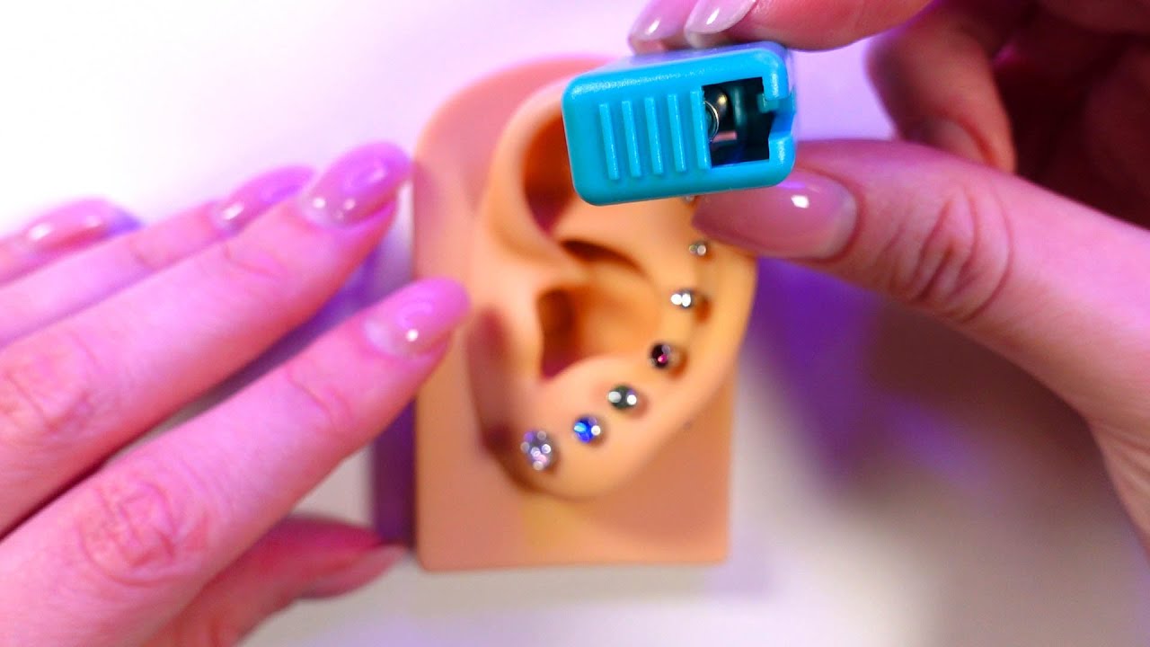 asmr piercing your ear 👂 - YouTube