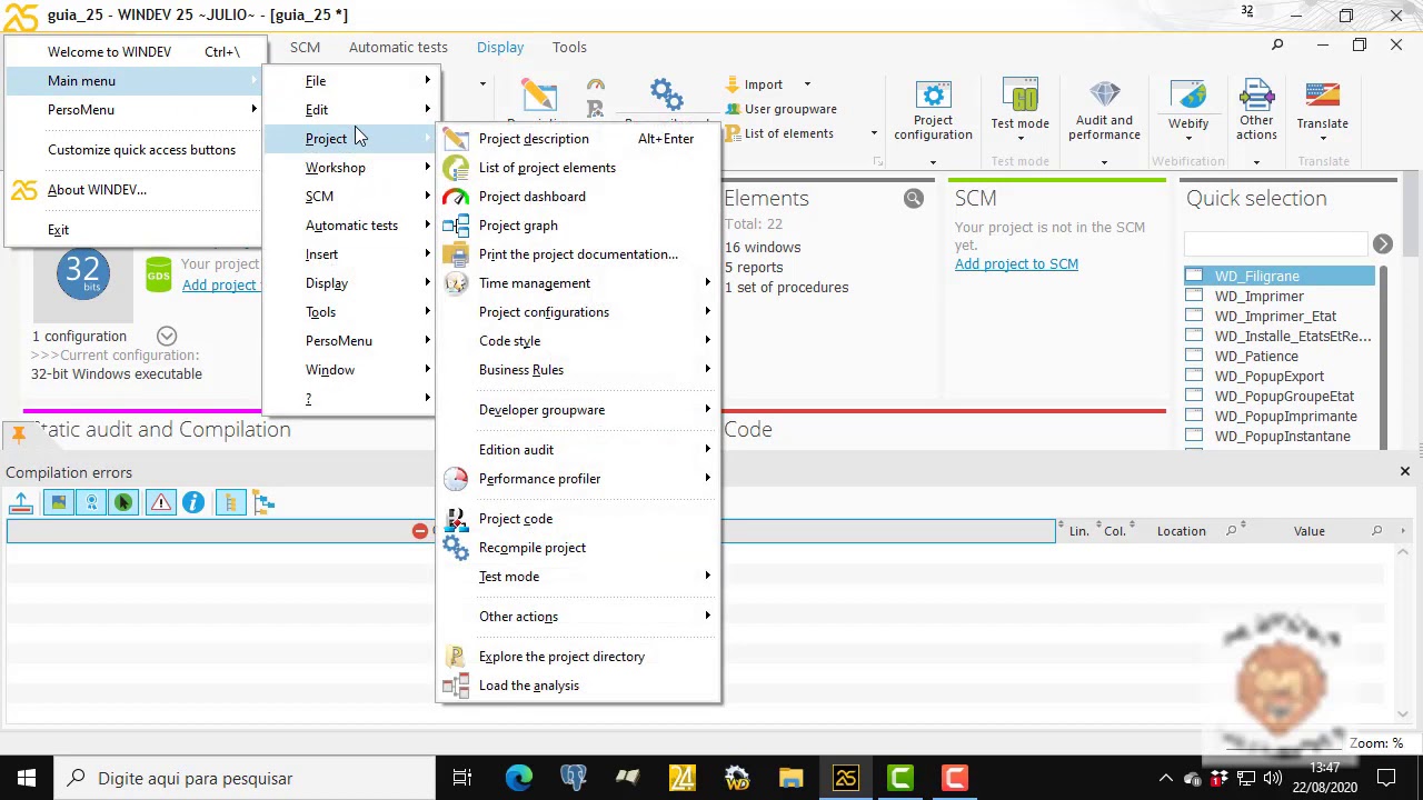 Guia Windev 25 - aula 130 - Traduzindo a interface do Preview do ...