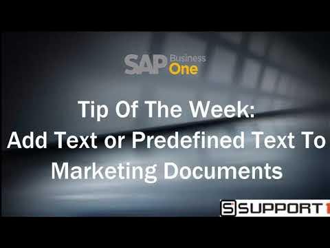 Tip Of The Week: Add Text Or Predefined Text To Marketing Documents ...