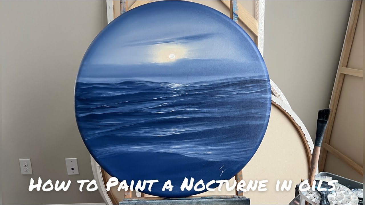 Oil Painting Tutorial: How to Paint the Full Moon over the Ocean in ...