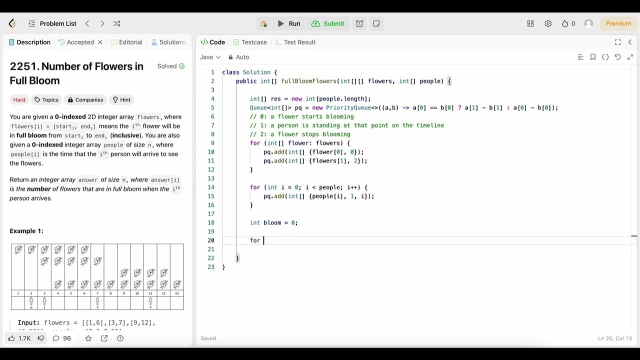 LeetCode 2251: Number of Flowers in Full Bloom (Java) - YouTube