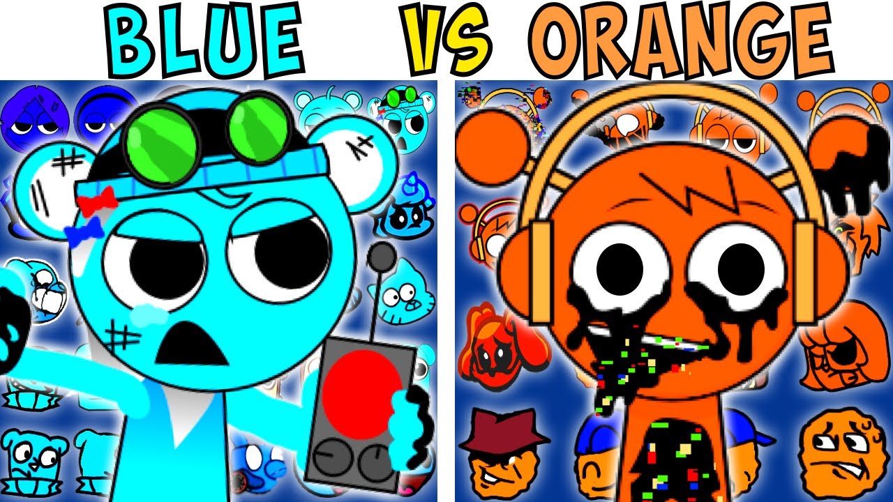 ALL BLUE VS ORANGE TEST | FNF Character Test | Gameplay VS Playground ...