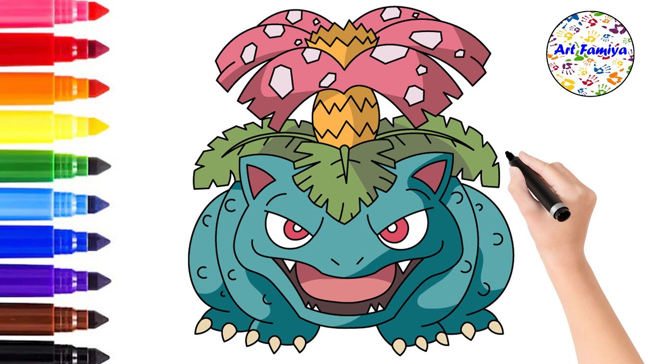 How To Draw Venusaur Pokemon - POkemon | Sketch Easy Step by Step | Art ...