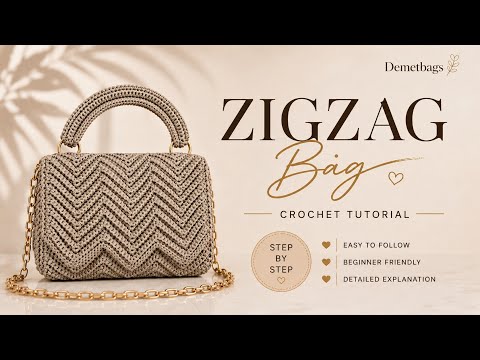 Easy Zigzag Crochet Bag Tutorial | Polyester Makrome İpi ile Örgü Çanta Yapımı