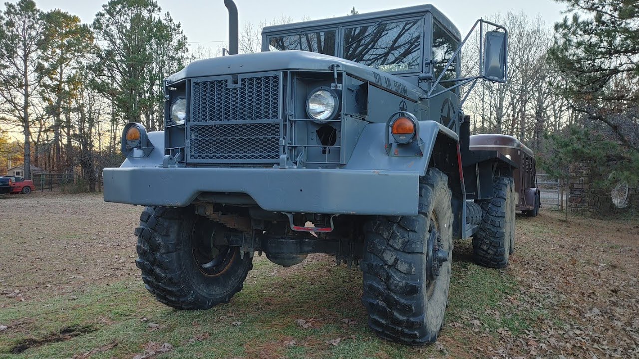 Mounting 395/85R20's on a M35a2 deuce and a half - YouTube