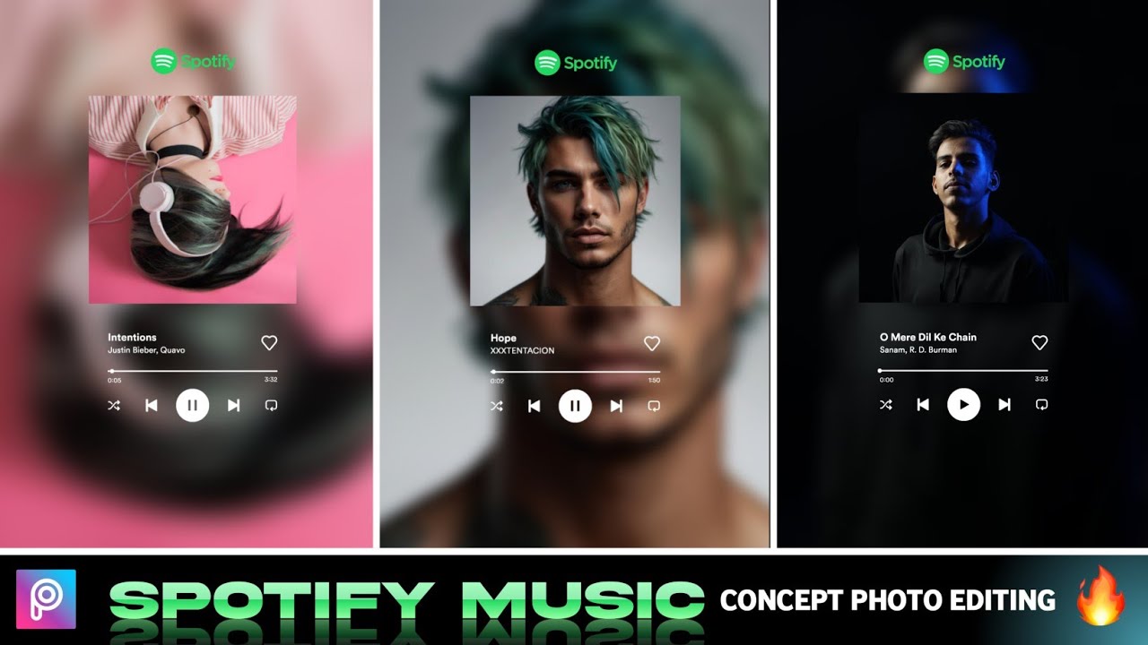 Picsart Spotify Music Concept Photo Editing Tutorial | Picsart New Creative Photo Editing - CS ...